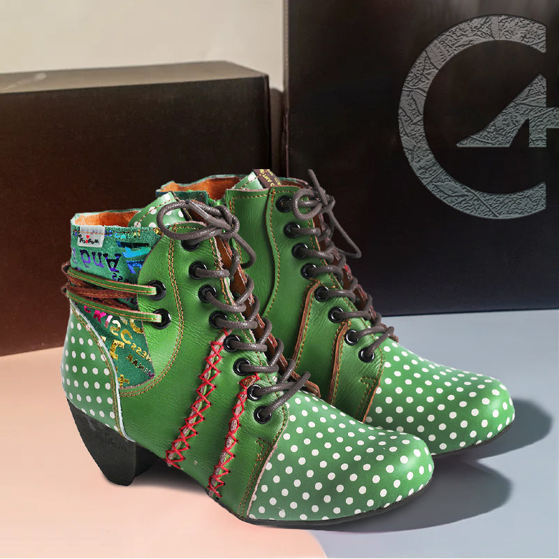 Elevate Your Style: TMA EYES Polka Dot Leather Shoes with 5.8cm Heel